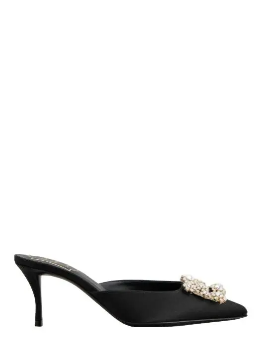 ROGER VIVIER Embellished Slip-on Mules - Black