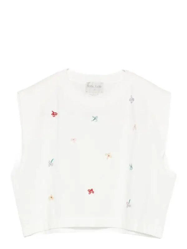 FORTE_FORTE Embroidered Sleeveless Top - White