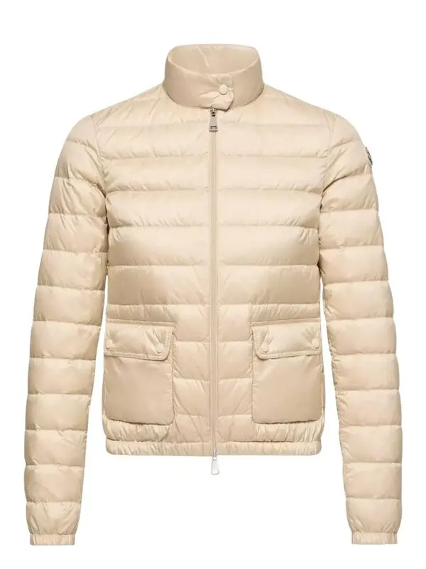 Moncler Lans Zip-up Short Padded Jacket - Beige