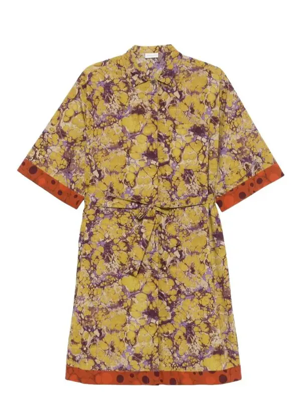 Dries Van Noten Floral-print Shirtdress - Nude