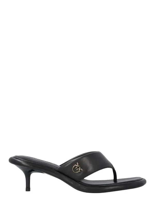 Pinko Love Birds Plaque Sandals - Black