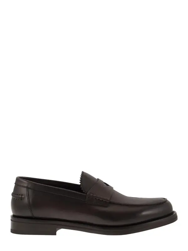 DOUCAL'S Penny Slip-on Loafers - Black