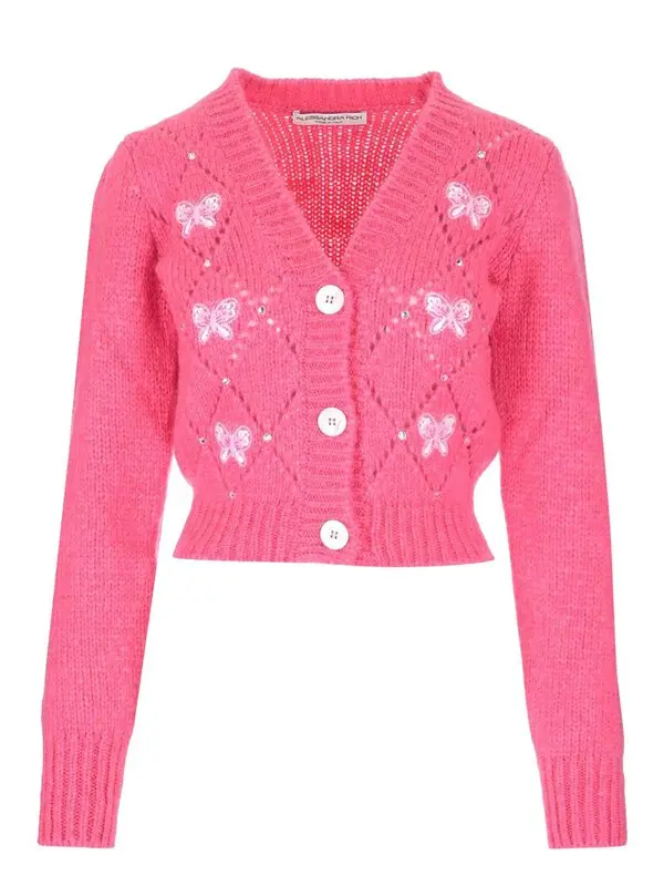 Alessandra Rich Ribbon-embroidered Knit Cardigan - No