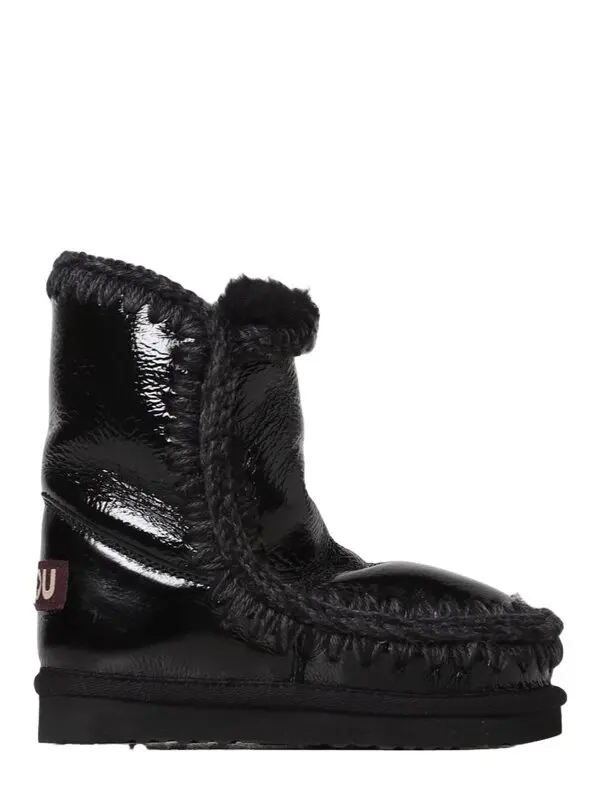 Mou Round-headed Boots - Black
