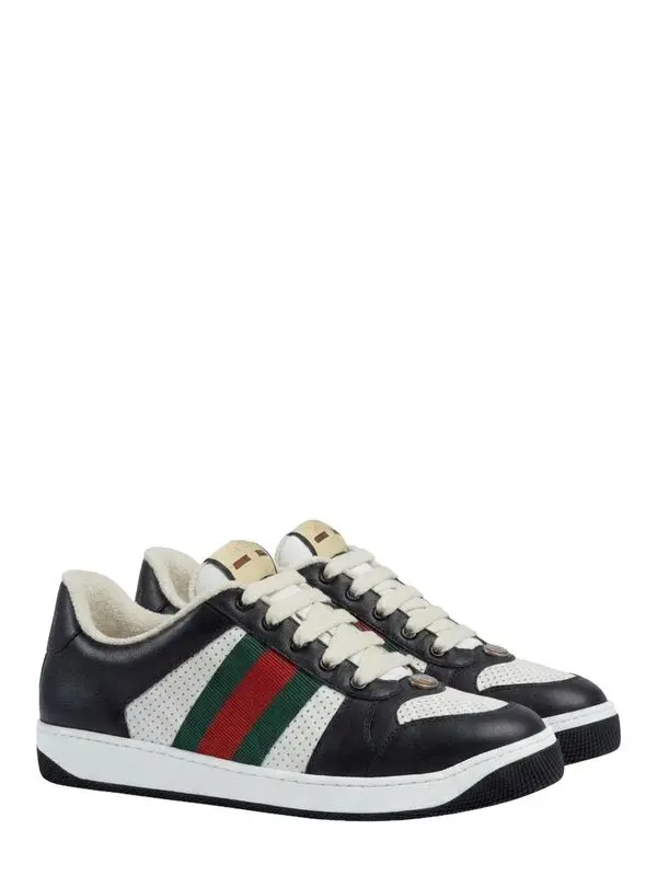 Gucci Screener Laced Low-top Sneakers - Black/white