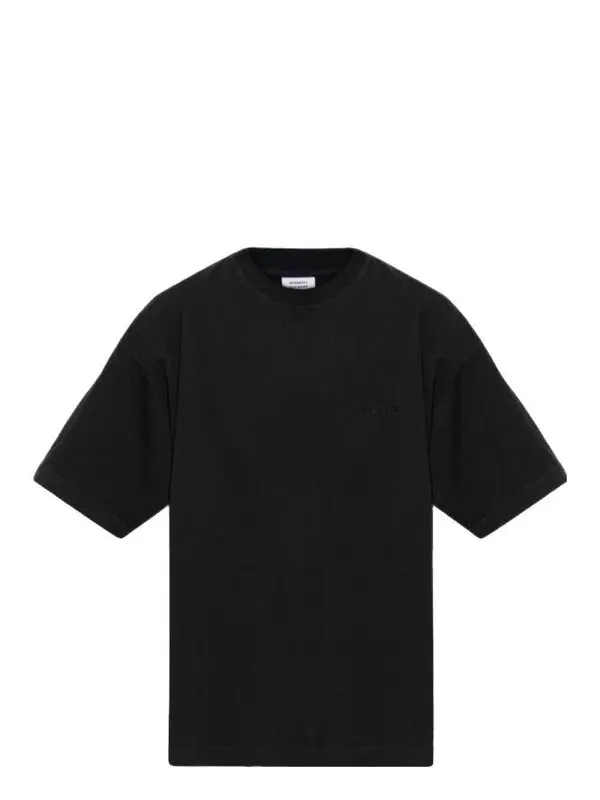 Vetements Logo Embroidered Crewneck T-shirt - Black