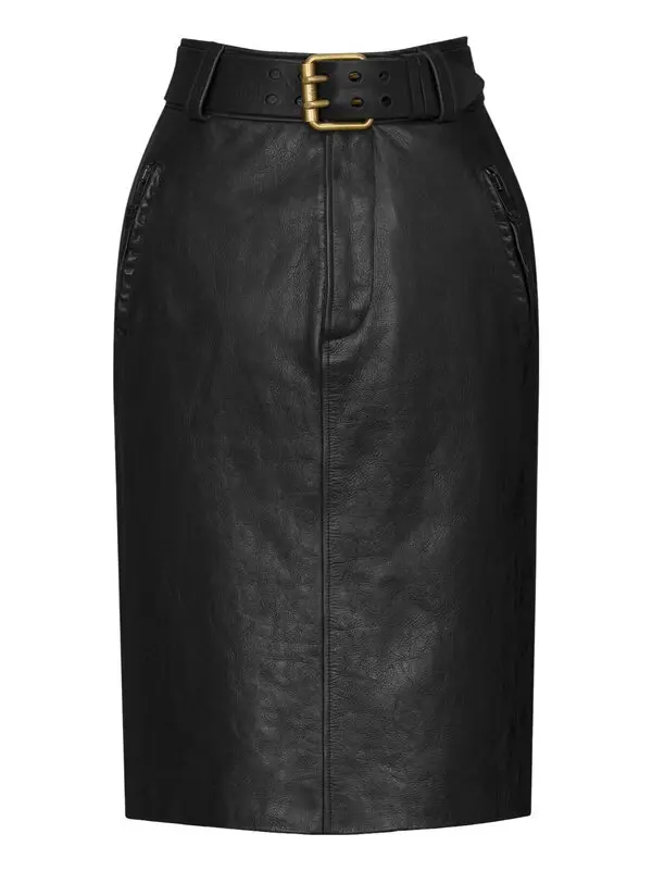 Saint Laurent High-waisted Pencil Skirt - Black