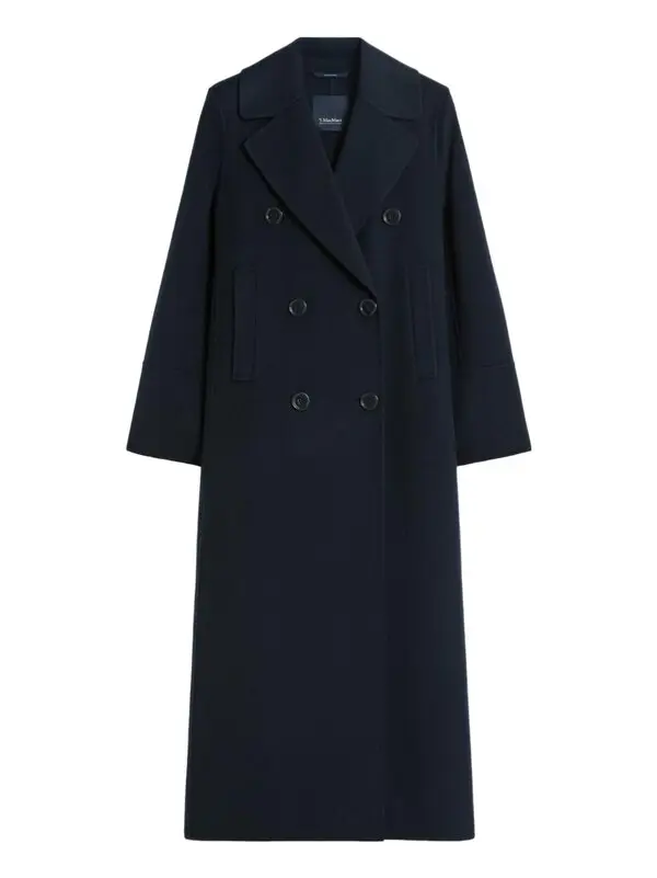 Max Mara Double-breasted Buttoned Coat - Midnight Blue