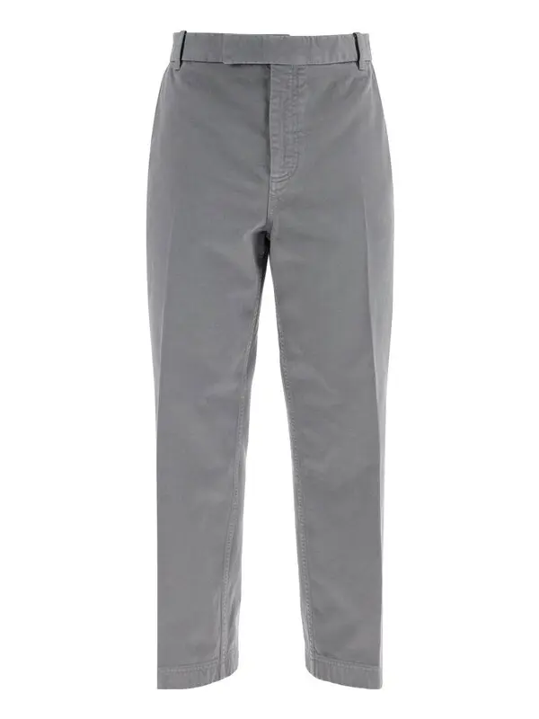 Thom Browne Tapered Leg Chinos With Pressed Crease - Medium Gray