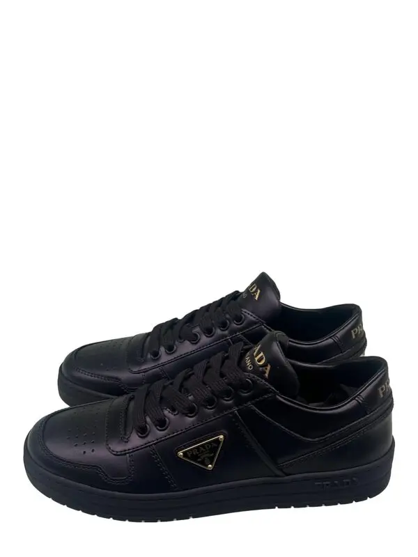 Prada Downtown Leather Sneakers - Black
