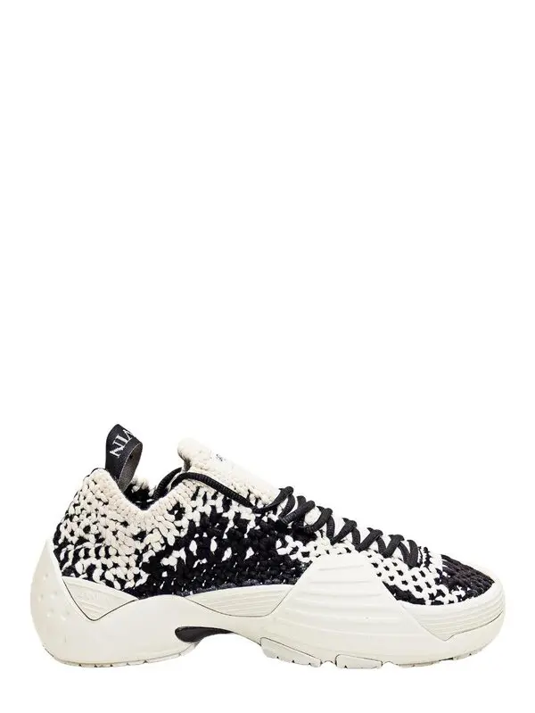 LANVIN Flash Knit Lace-up Sneakers - White