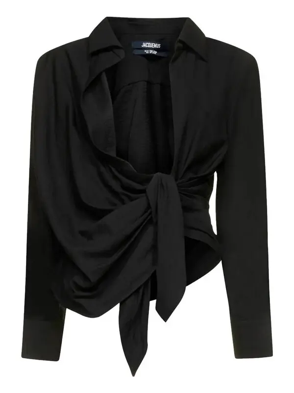Jacquemus Knot Detail Shirt - Black