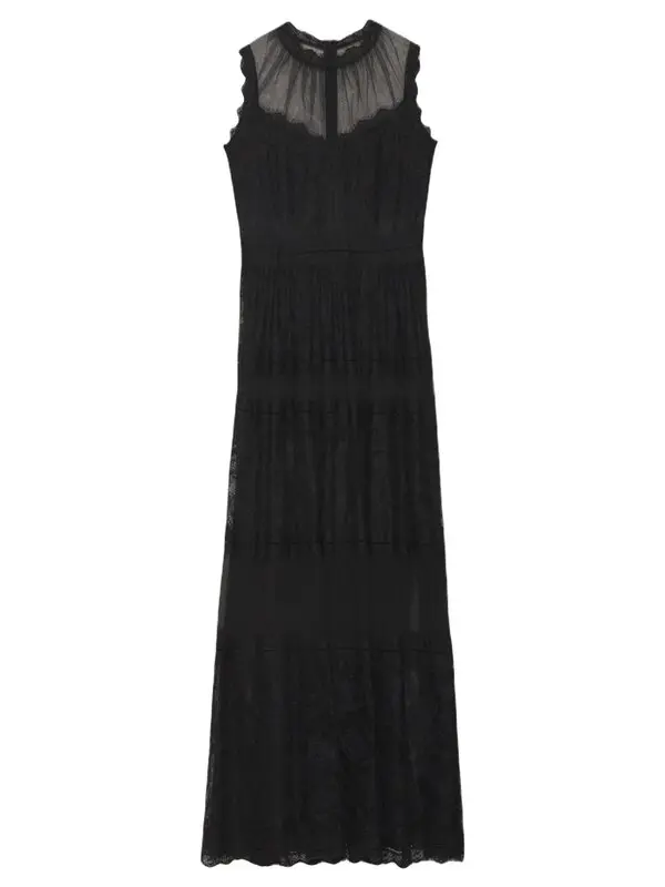 ERMANNO FIRENZE Sleeveless Lace Detail Dress - Black