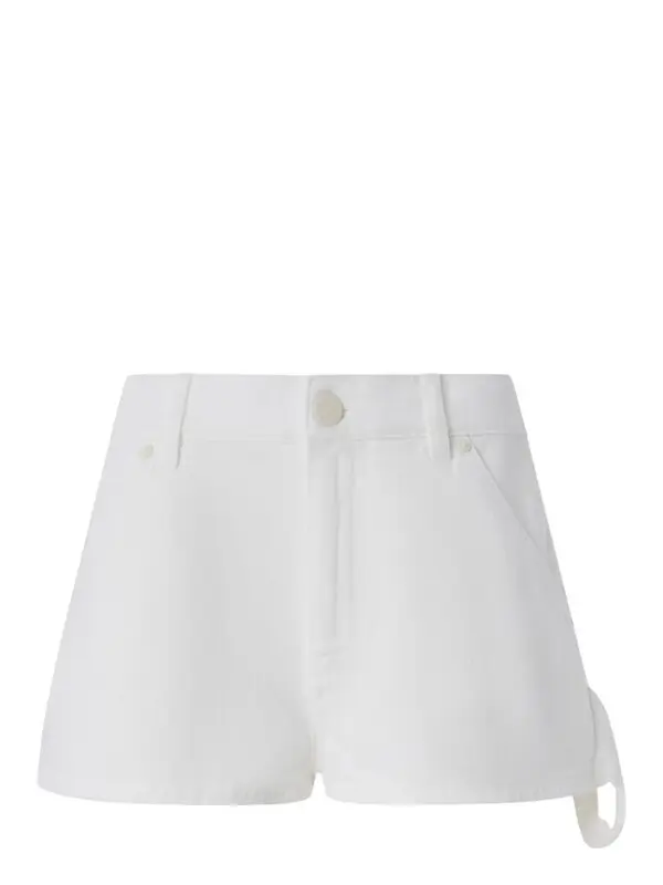 Pinko Logo Patch Denim Shorts - White
