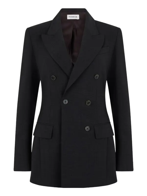 P.a.r.o.s.h Double-breasted Wool Blazer - Black