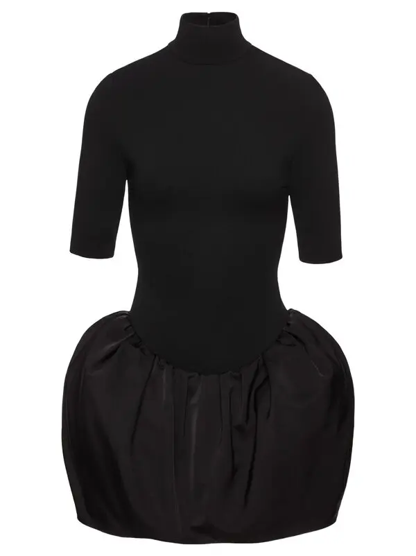 Magda Butrym High-neck Puff Skirt Mini Dress - Black