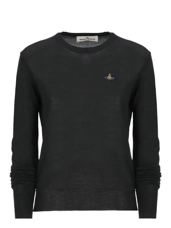VIVIENNE WESTWOOD Orb Embroidered Knit Pullover - Black