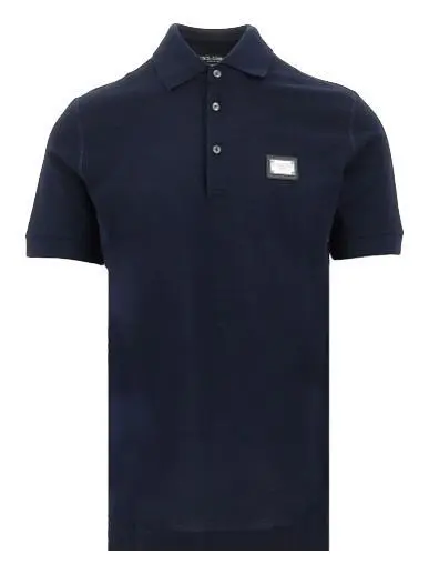 Dolce & Gabbana Dolce Gabbana Logo Plaque Polo Shirt - Black