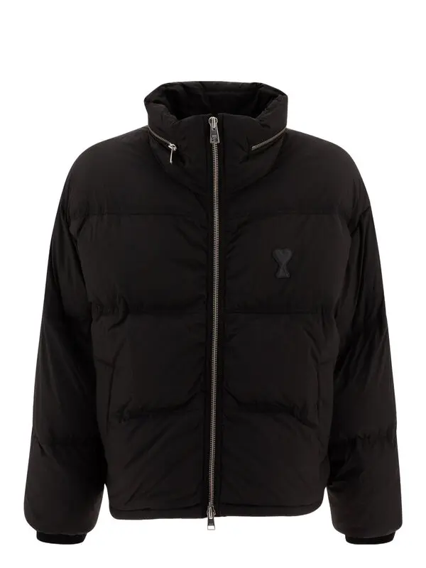 AMI Paris De Coeur Quilted Puffer Jacket - Black