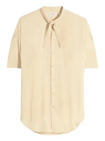 LEMAIRE Integrated Scarf Short Sleeve Shirt - Ice Apricot