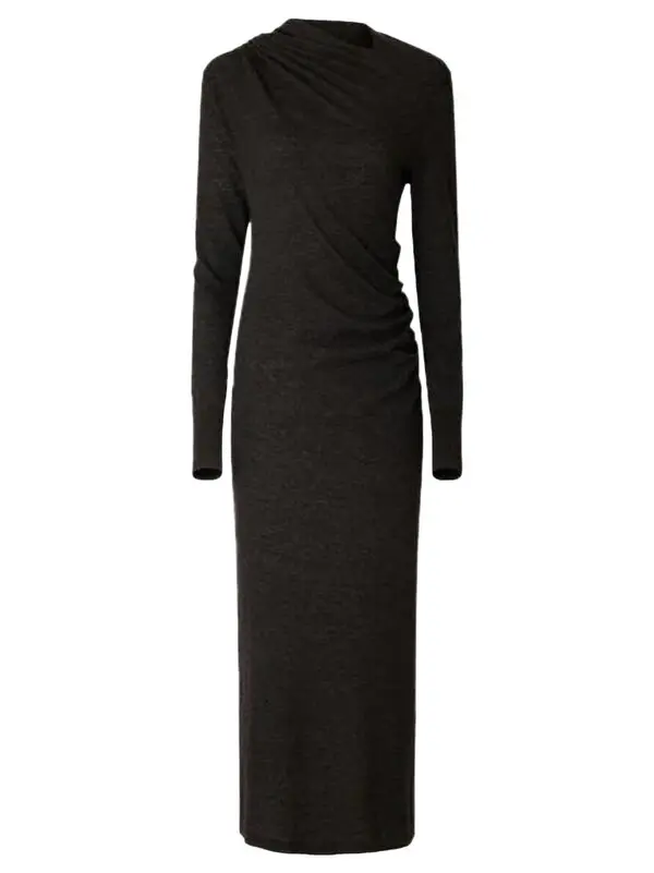 Soeur Gisee Draped Midi Dress - Black