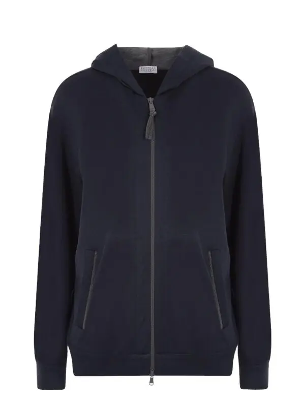 Brunello Cucinelli Zipped Long Sleeved Hoodie - Black