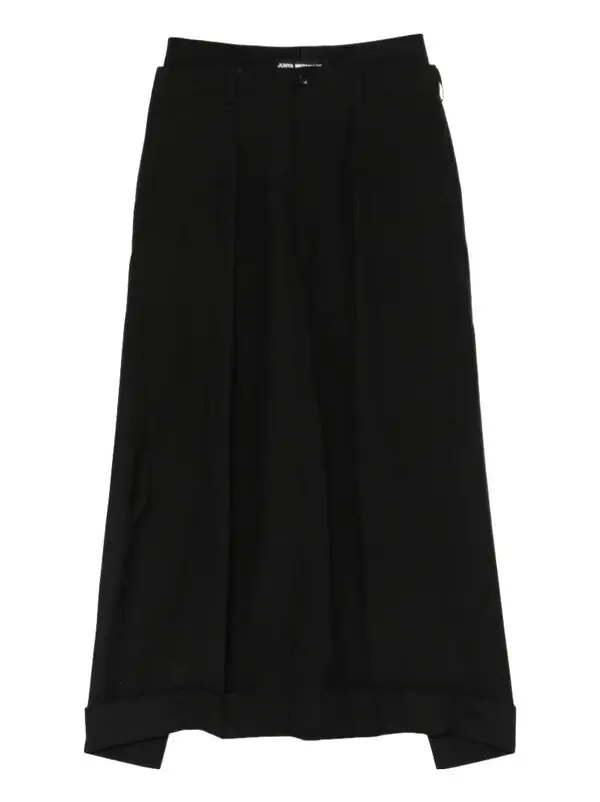 Junya Watanabe Double-waistband Pleated Midi Skirt - Black