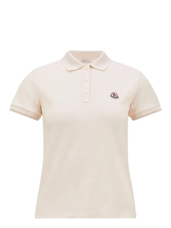 Moncler Logo Patch Short Sleeve Polo Shirt - White