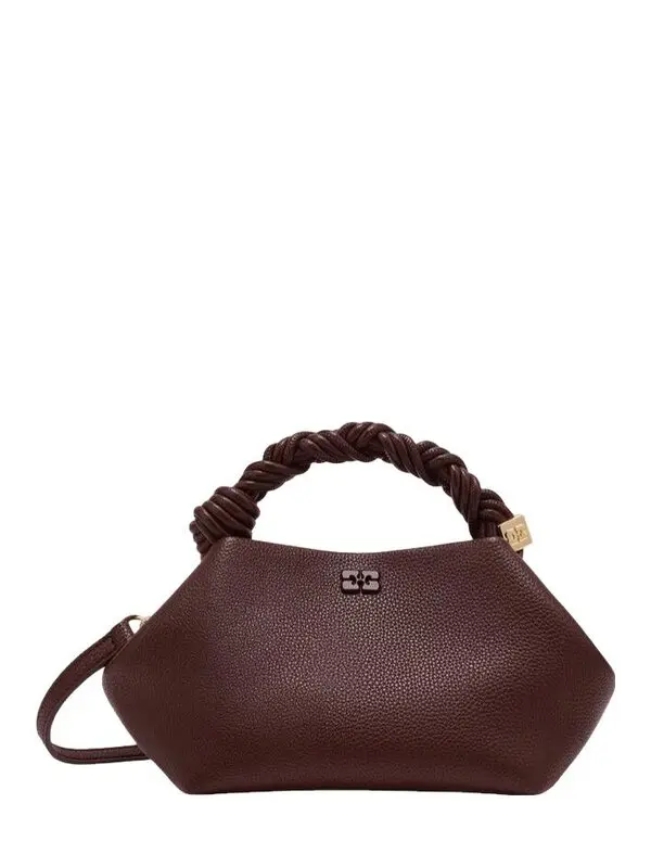 GANNI Twisted-handle Tote Bag With Bou Logo Detail - Brown
