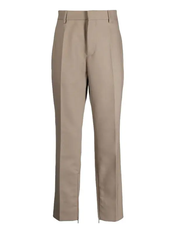 Off-White Zip-detail Cotton Tailored Trousers - Nude