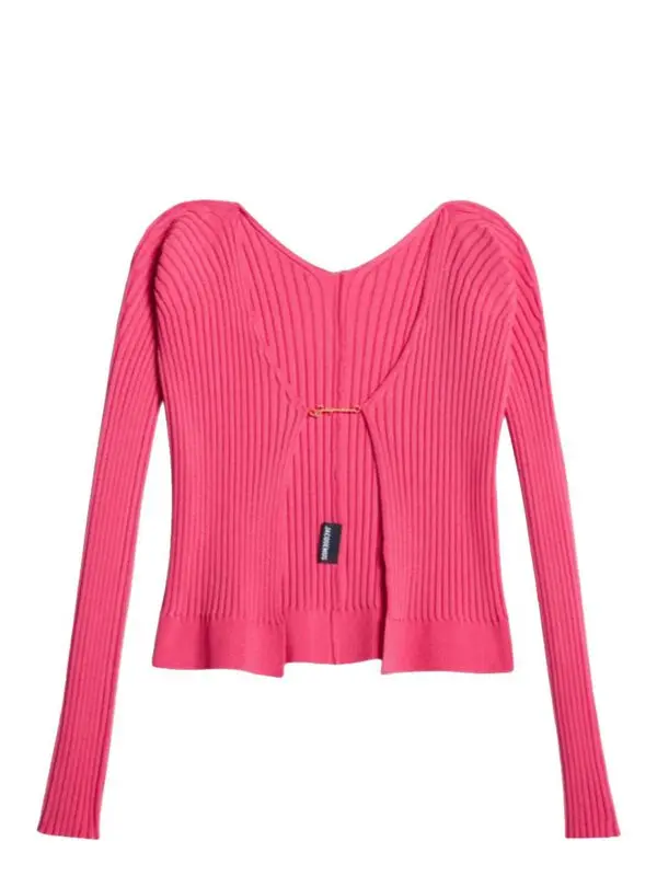 Jacquemus La Maille Pralù Ribbed Cardigan - Pink