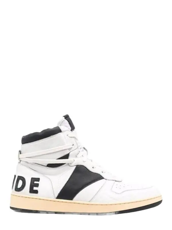 Rhude High Top Lace-up Sneakers - White