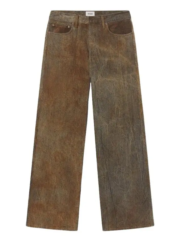 AGOLDE Distressed Straight-leg Jeans - Brown