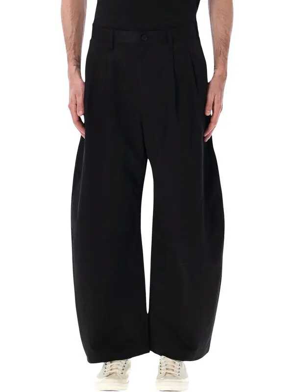 Comme Des Garçons Wide Leg Pleated Trousers - Black