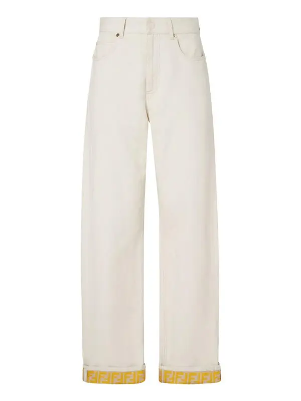 Fendi Logo Detailed Straight-leg Jeans - Light Brown