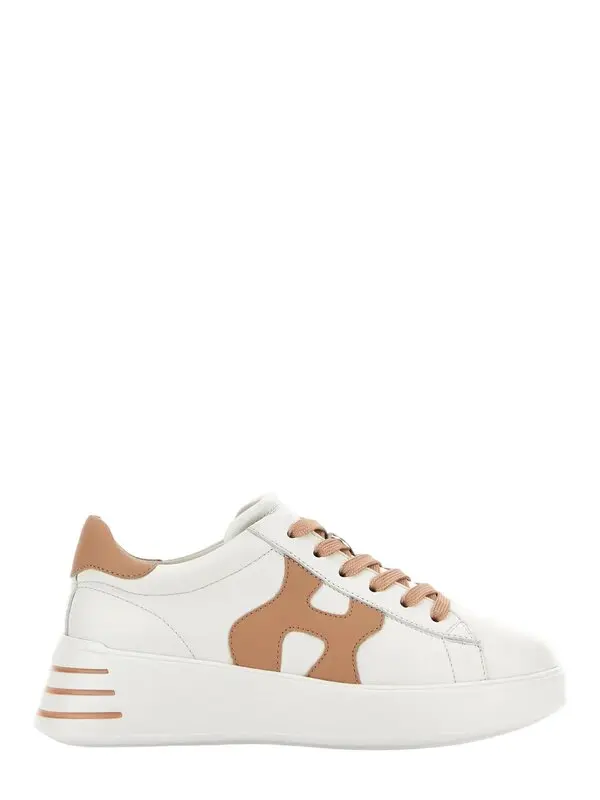 Hogan Rebel Nappa Leather Sneakers With Side H Detailing - White Pink