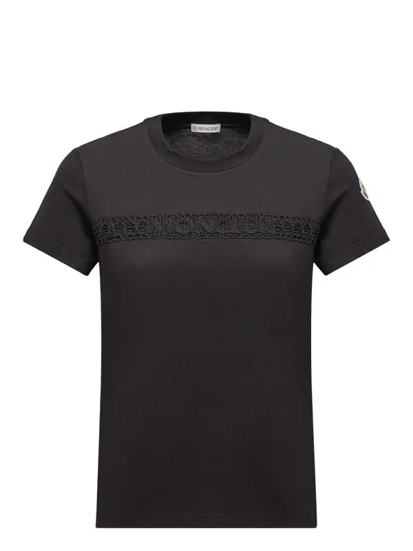Moncler Embroidered Logo T-shirt - Black