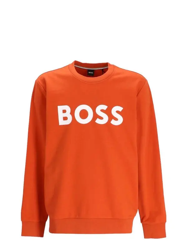 Hugo Boss Logo Print Organic Cotton Sweatshirt - Orange