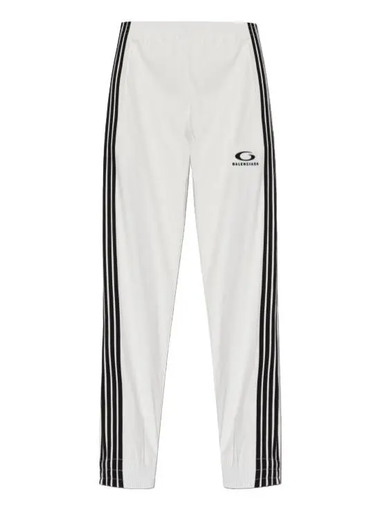 Balenciaga Loop Sports Logo Embroidered Track Pants - White