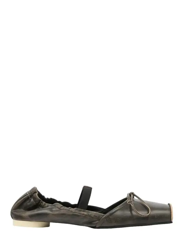 MAISON MARGIELA Elastic Strap Ballet Flats - Dark Brown