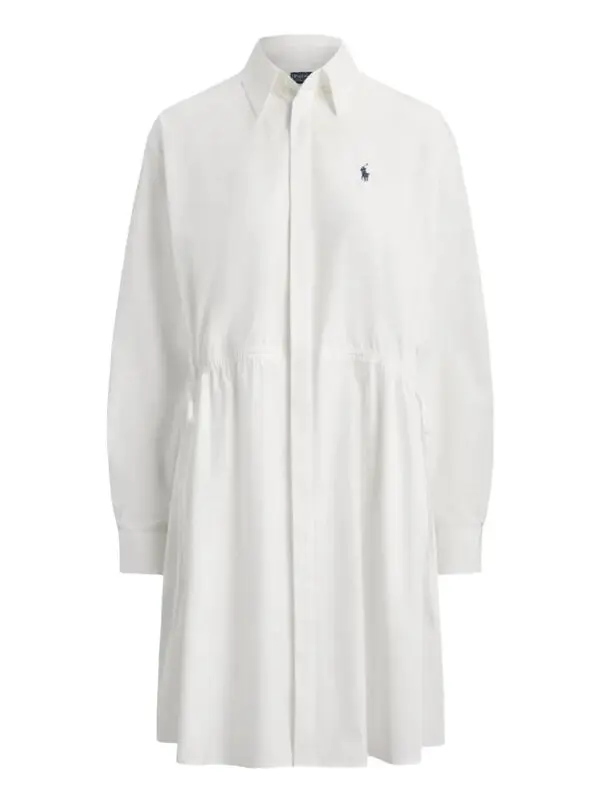 Polo Ralph Lauren Gathered Waist Shirt Dress - White