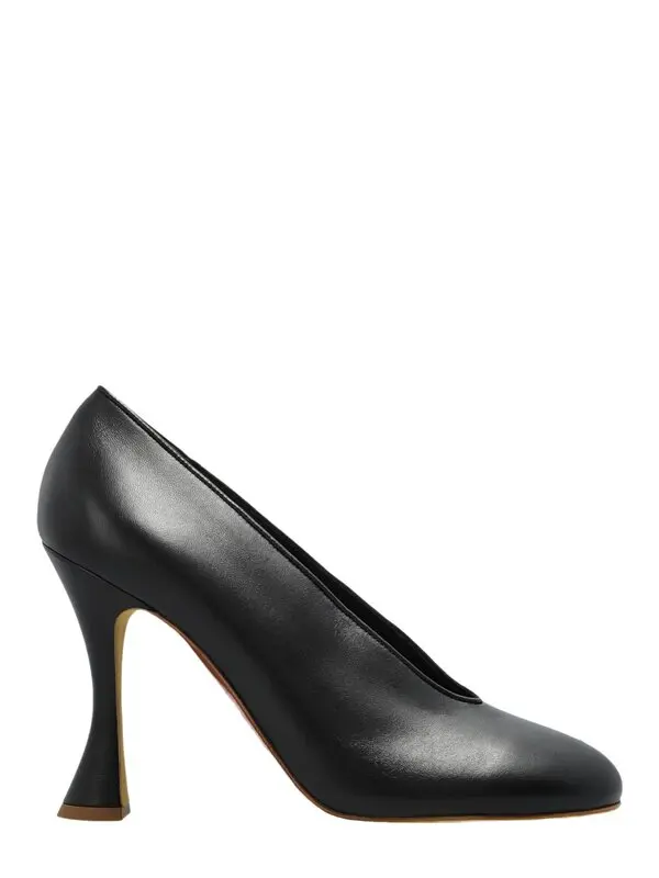 Moschino Sculptural Heel Round Toe Pumps - Black