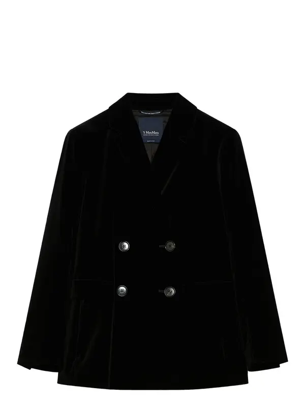 Max Mara Double-breasted Long-sleeved Jacket - Black