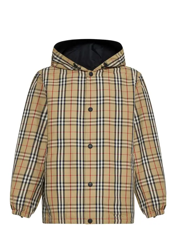 Burberry Checked Reversible Hooded Jacket - Nude