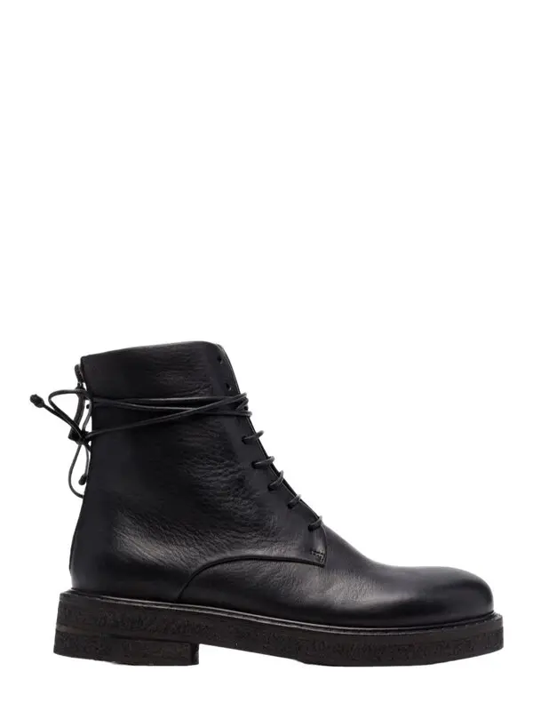 Marsèll Leather Ankle Boots With Zip And Tie Fastening - Black