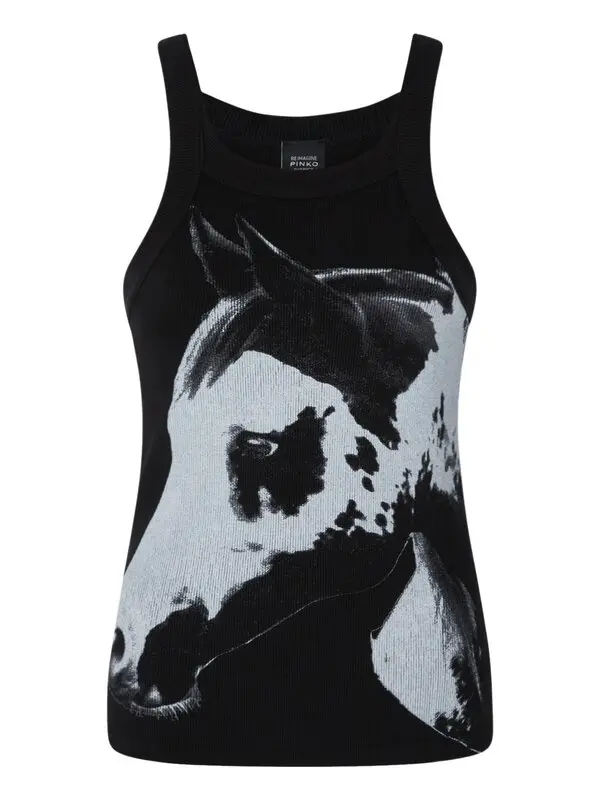 Pinko X Patrick Mcdowell Ribbed Horse Print Vest - No