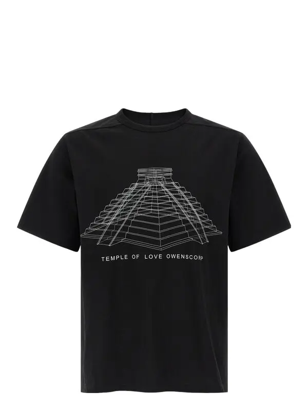 Rick Owens Printed Crewneck T-shirt - Black