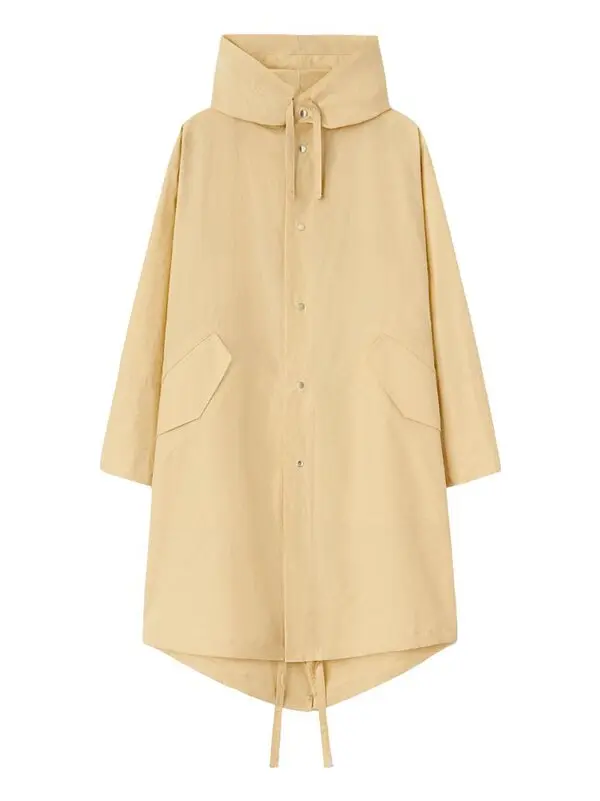 JIL SANDER Hooded Parka With Logo Detail - Nude