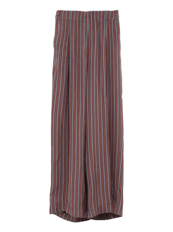 Dries Van Noten Striped Wide Leg Trousers - Gray