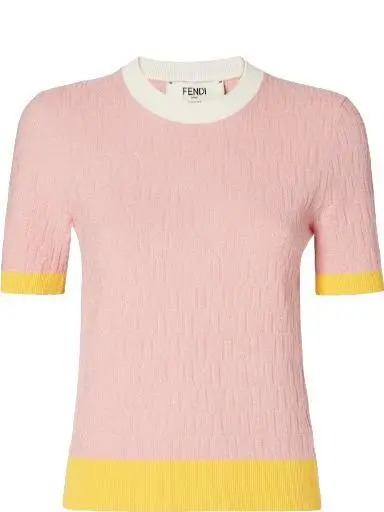 Fendi Ff Jacquard Short-sleeved Jumper - Multi-color